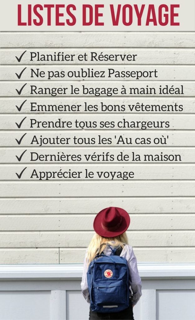 Check List Voyage - Planifier + Faire sa valise + Accessoires Voyages